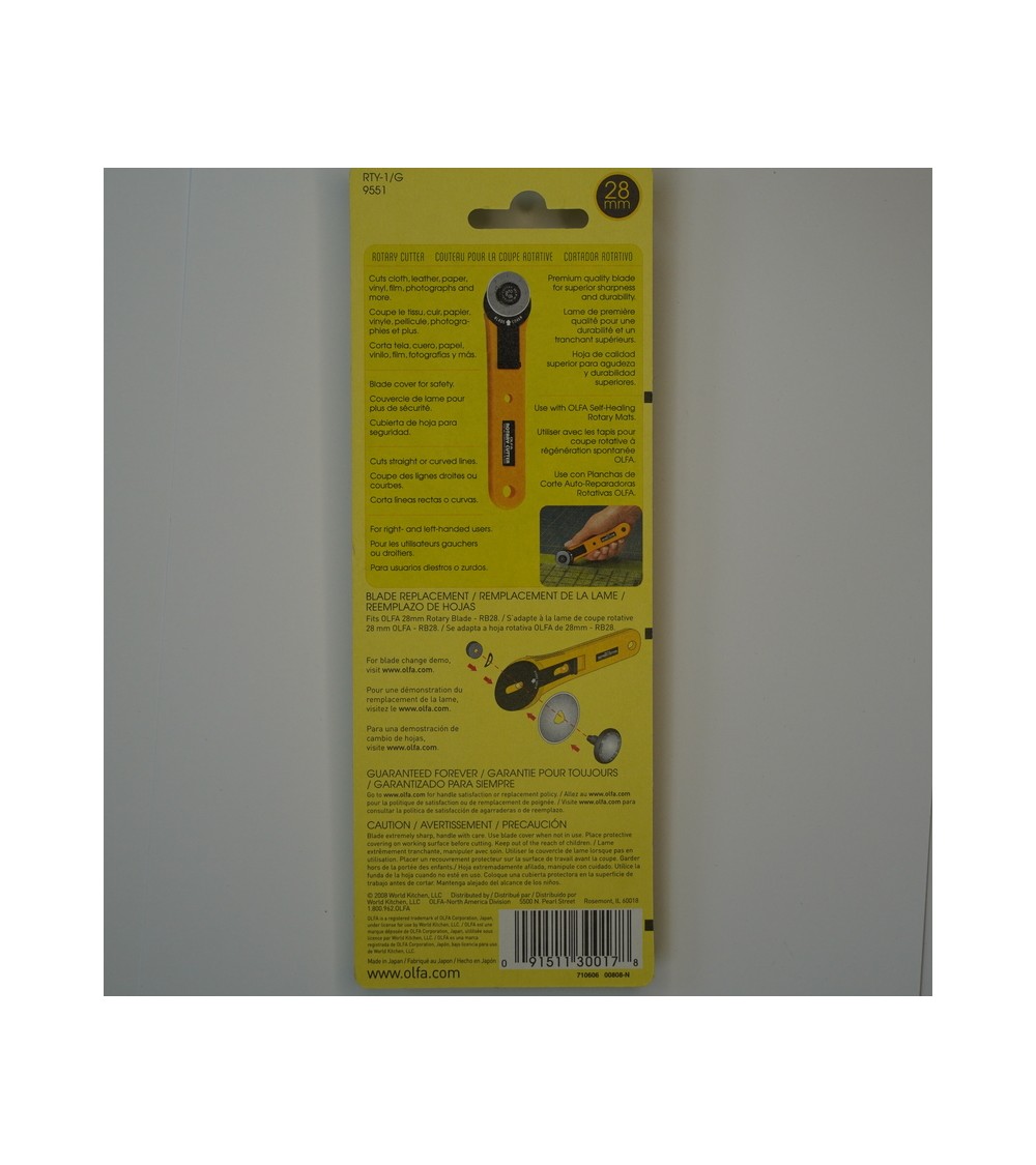 Couteau de coupe rotative OLFA. Coupe facilement plusieurs couches ...